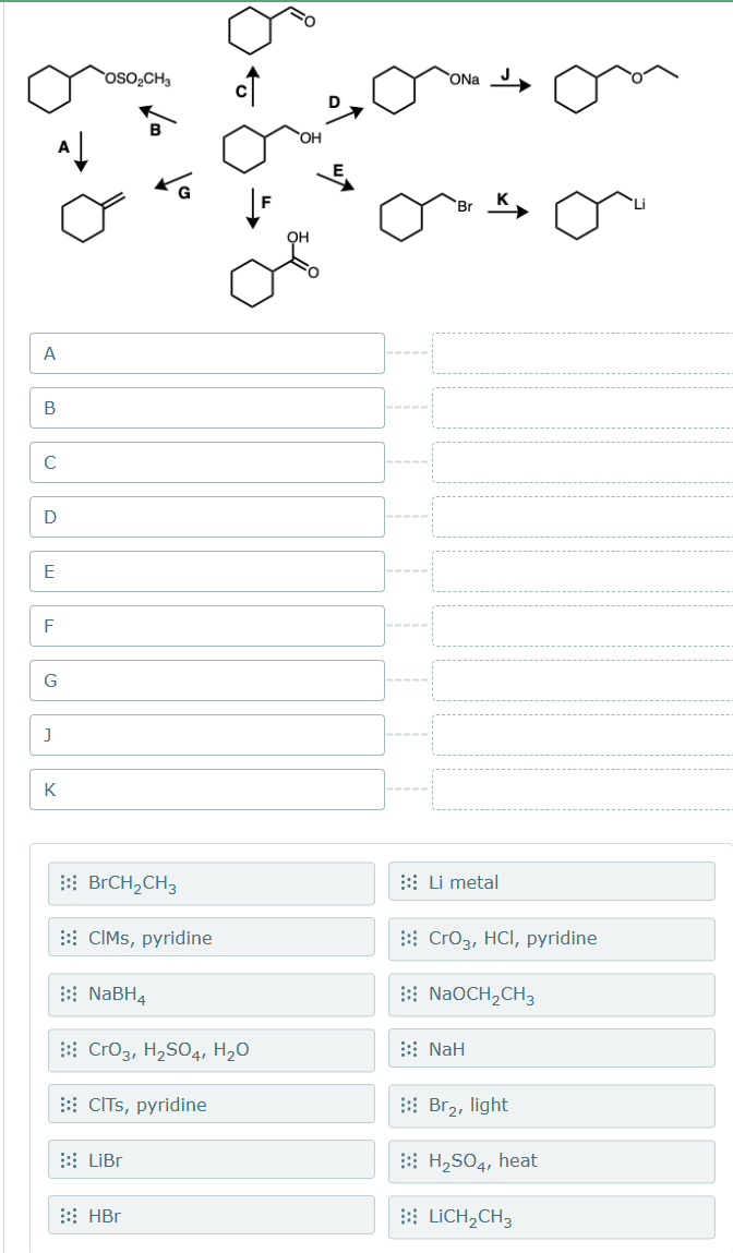 Solved Match each chemical transformation to ﻿the reagent(s) | Chegg.com