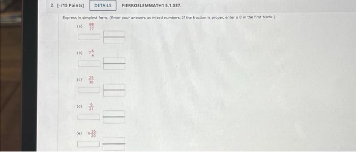 Solved Express in simplest form. (Enter your answers as | Chegg.com