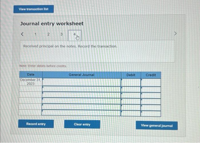 Solved Journal entry worksheet Received interest on the | Chegg.com