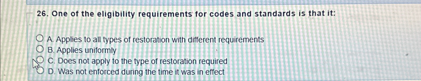 Solved One of the eligibility requirements for codes and | Chegg.com