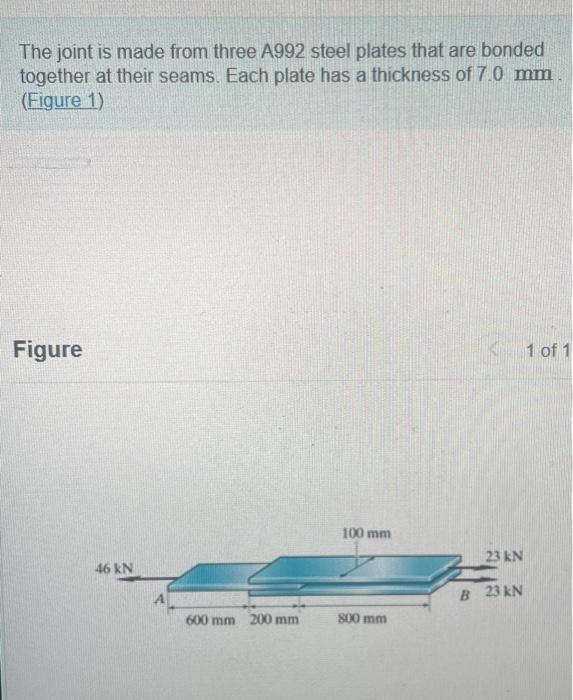 Solved The joint is made from three A992 steel plates that | Chegg.com