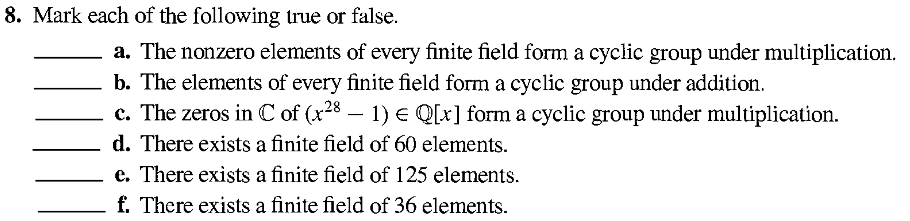 Solved Mark each of the following true or false.a. ﻿The | Chegg.com