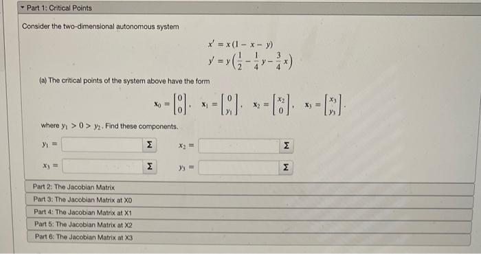 Solved Consider the two-dimensional autonomous system | Chegg.com