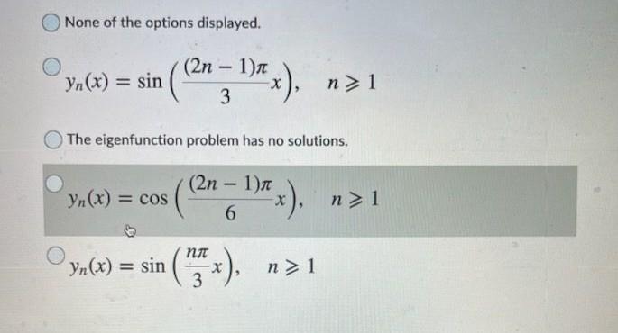 Solved Question of points) Find the eigenfunctions yn(x), | Chegg.com