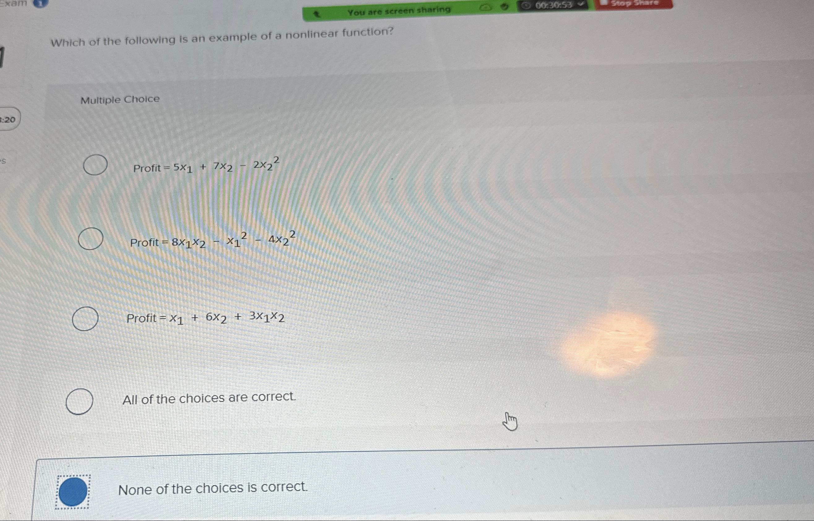 Solved Which of the following is an example of a nonlinear | Chegg.com
