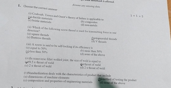 [Solved]: Choose the correct answer Assume any missing data