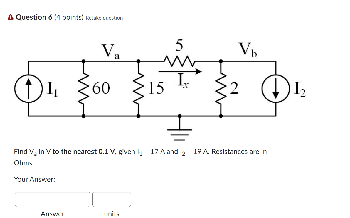 Solved A Question 6 (4 points) Retake questionFind Va in | Chegg.com Solved A Question 6 (4 points) Retake questionFind Va in | Chegg.com