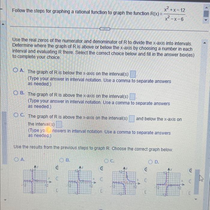 Solved Follow the steps for graphing a rational function to | Chegg.com