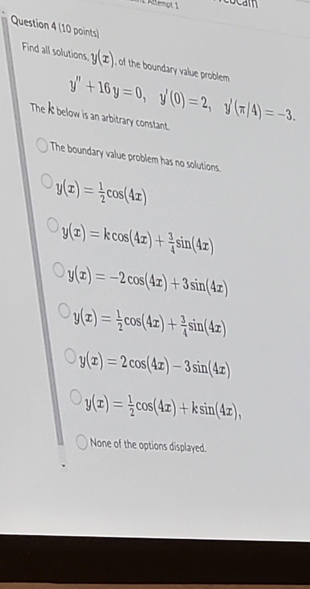 Solved emot 1 Question 4 (10 points) Find all solutions, | Chegg.com