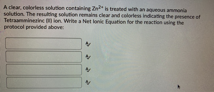 Solved A clear, colorless solution containing Zn2+ is | Chegg.com