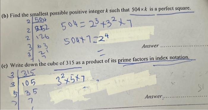 Solved (b) Find the smallest possible positive integer k | Chegg.com