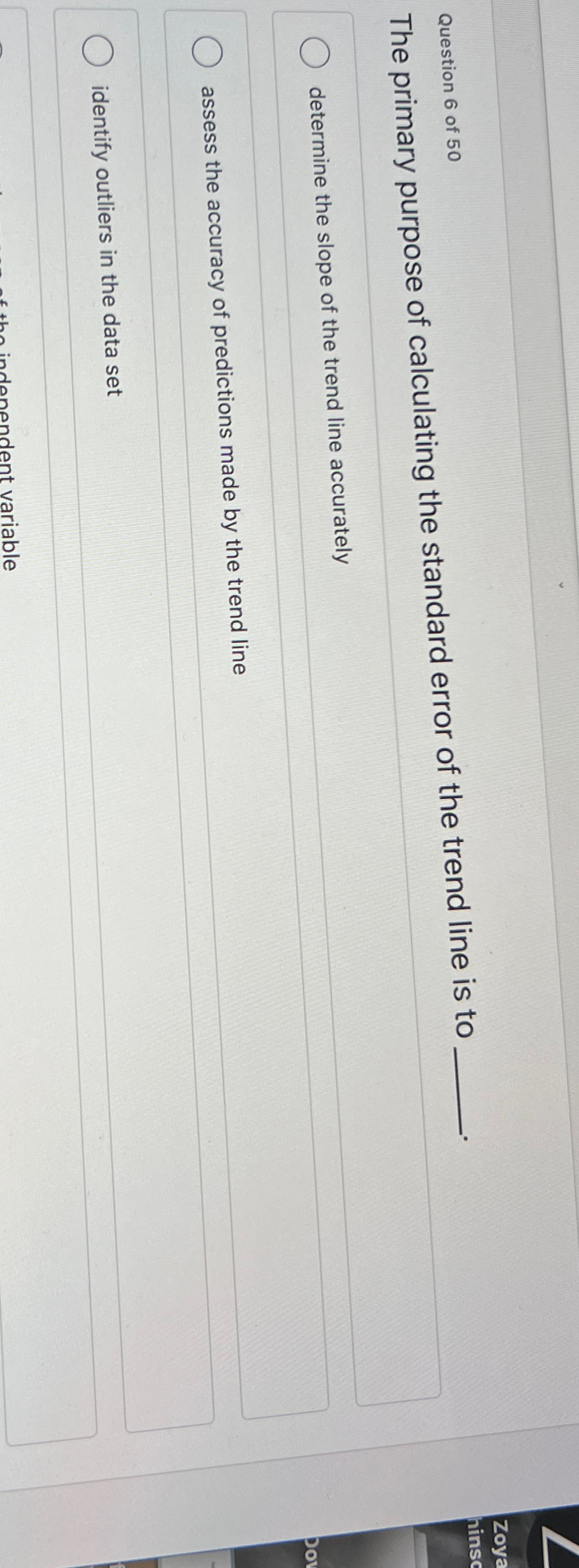 Solved Question 6 ﻿of 50The primary purpose of calculating | Chegg.com