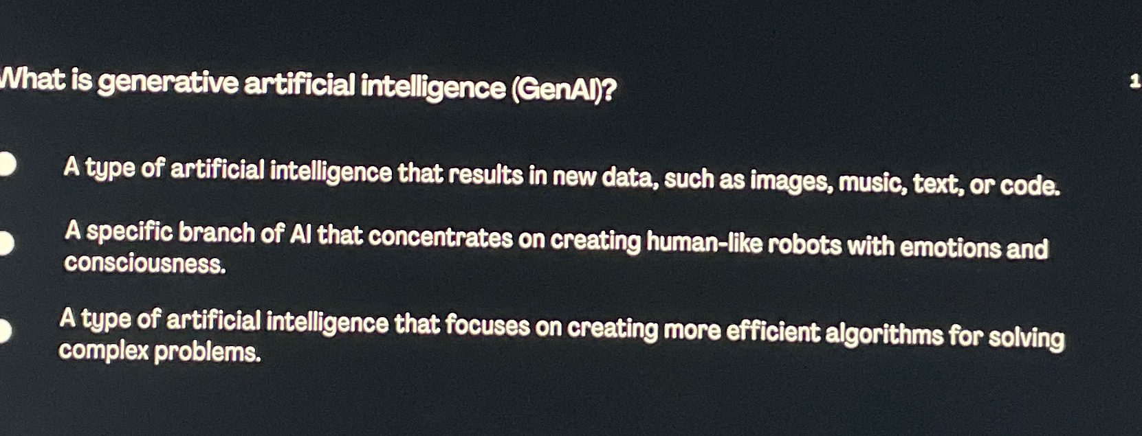 Solved What is generative artificial intelligence (GenA)?A | Chegg.com