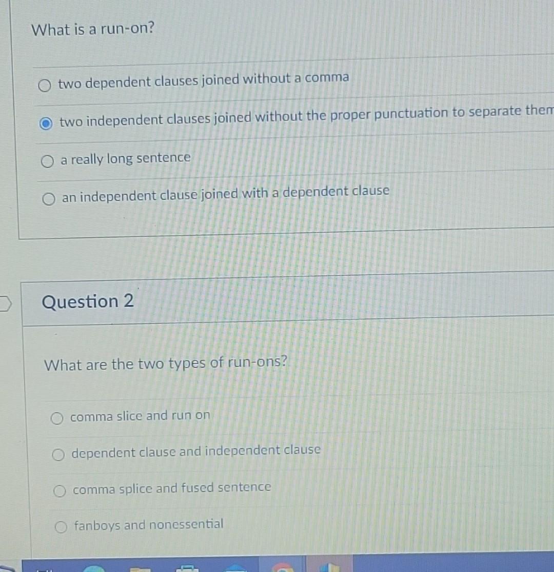 Solved What is a run-on? two dependent clauses joined | Chegg.com