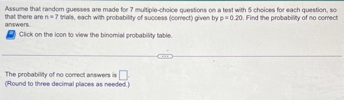 Solved Assume that random guesses are made for 7 | Chegg.com