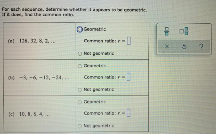 Solved For each sequence, determine whether it appears to be | Chegg.com