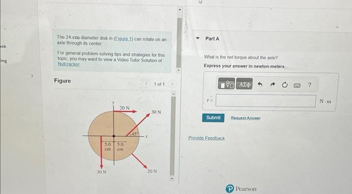 Solved The 24. em diameter disk in (Eigure 1) can rotale on | Chegg.com