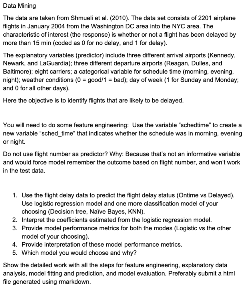 Solved Data Mining READ IN ITS ENTIRITY: I've tried this | Chegg.com