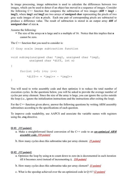 Solved In image processing, image subtraction is used to | Chegg.com