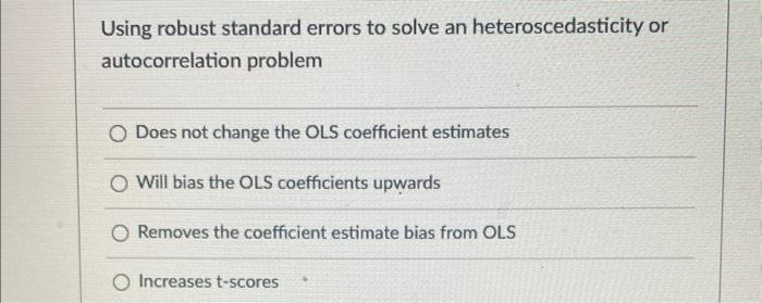 Solved Using robust standard errors to solve an | Chegg.com