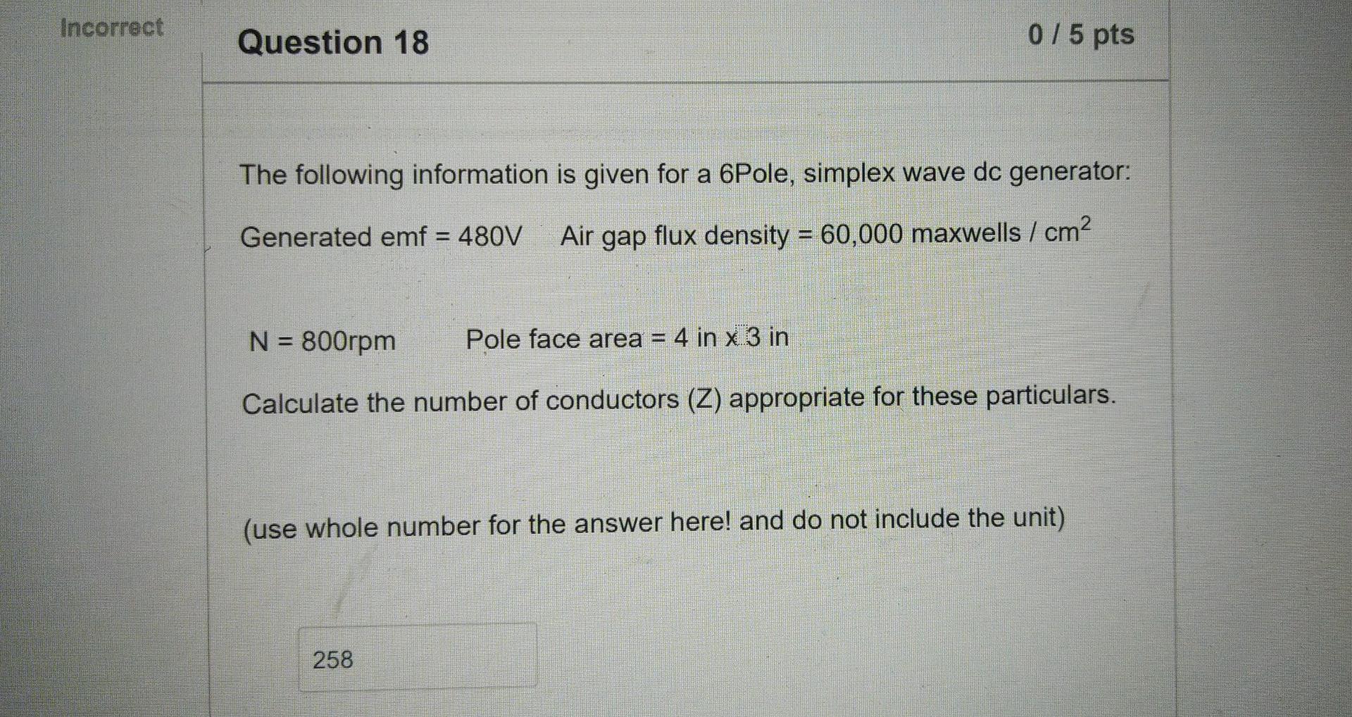 Solved The following information is given for a 6Pole, | Chegg.com