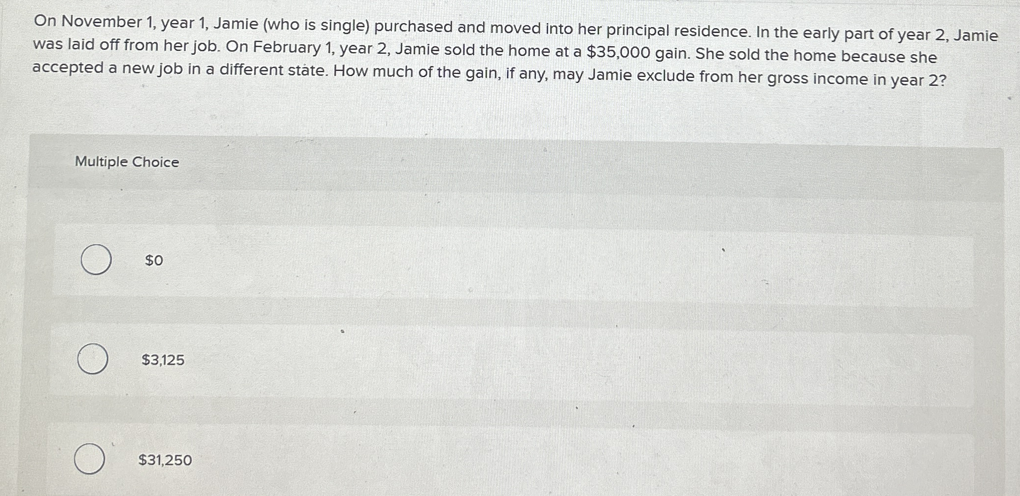 Solved On November 1, ﻿year 1, ﻿Jamie (who is single) | Chegg.com