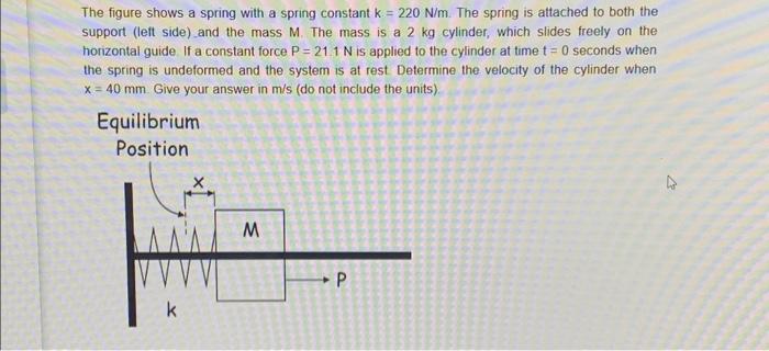 Solved The figure shows a spring with a spring constant k = | Chegg.com