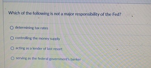 Solved Which of the following is not a major responsibility | Chegg.com