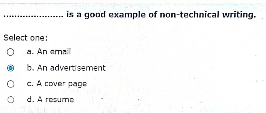Solved is a good example of non-technical writing.Select | Chegg.com