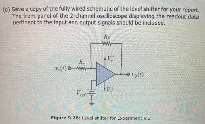 Solved Experiment 9.2 The configuration of a level shifter | Chegg.com
