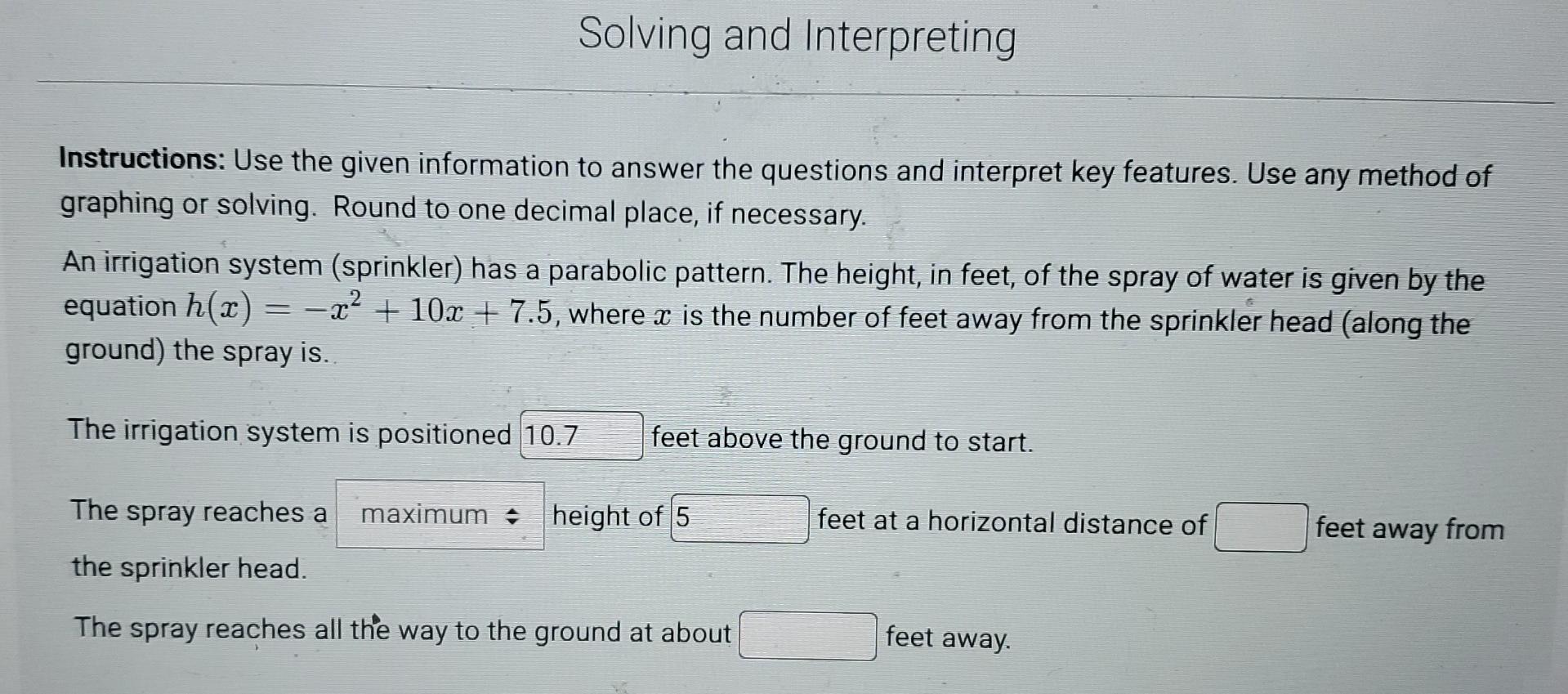 Solved Solving and Interpreting Instructions: Use the given | Chegg.com Solved Solving and Interpreting Instructions: Use the given | Chegg.com