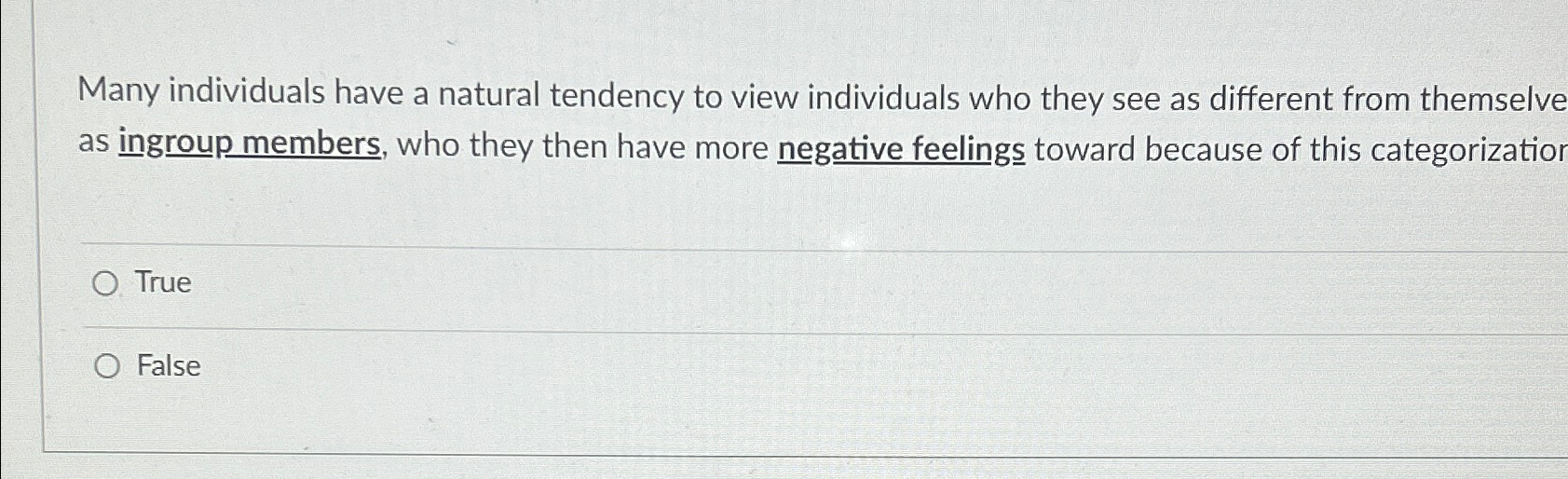 Solved Many individuals have a natural tendency to view | Chegg.com