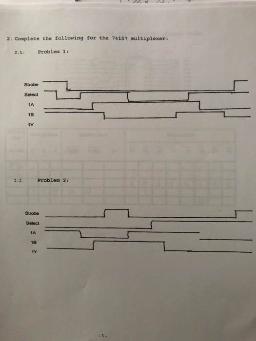Solved 2. Complete the following for the 74157 multiplexer: | Chegg.com