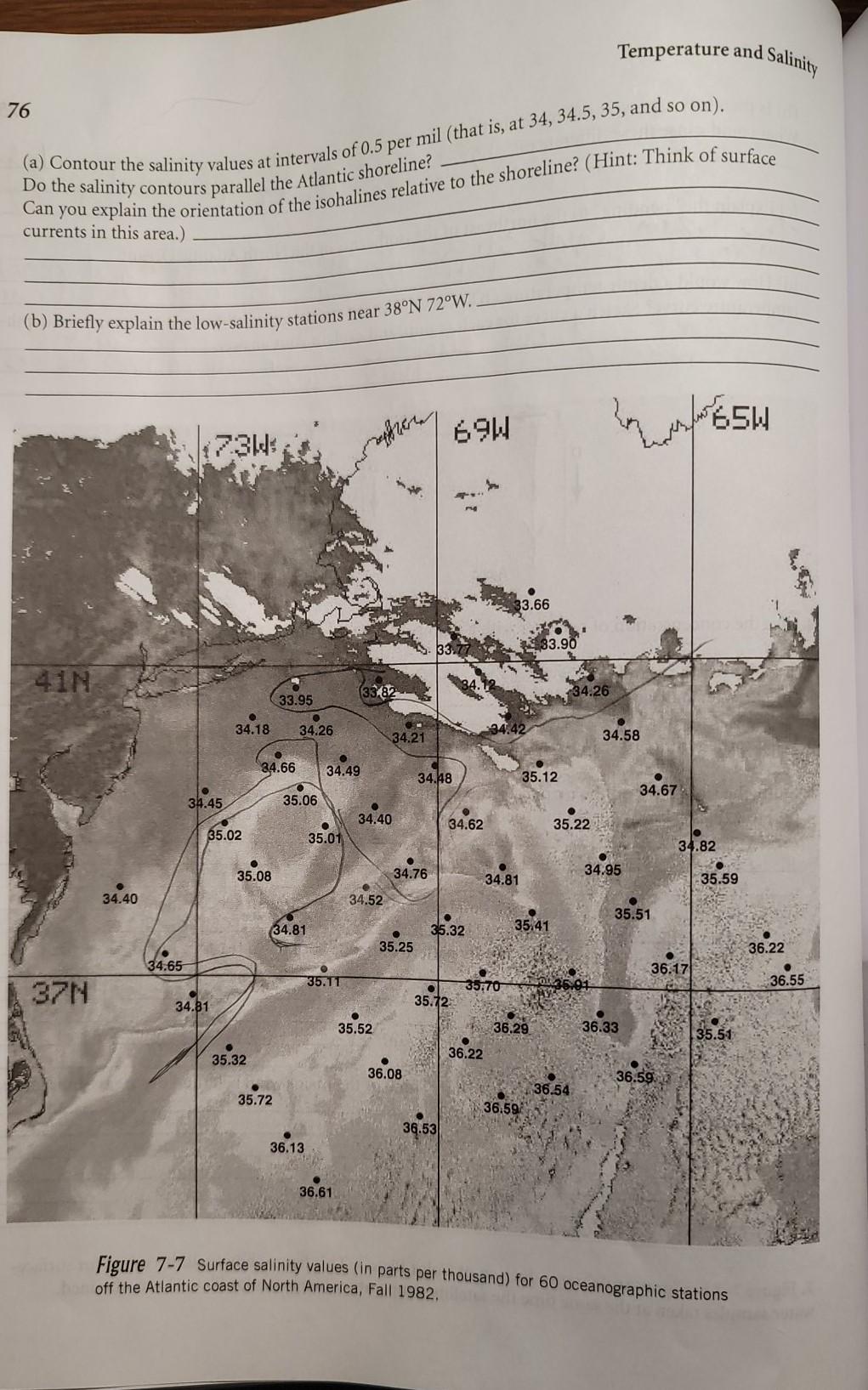 Solved Temperature and Salinity (b) Briefly explain the | Chegg.com