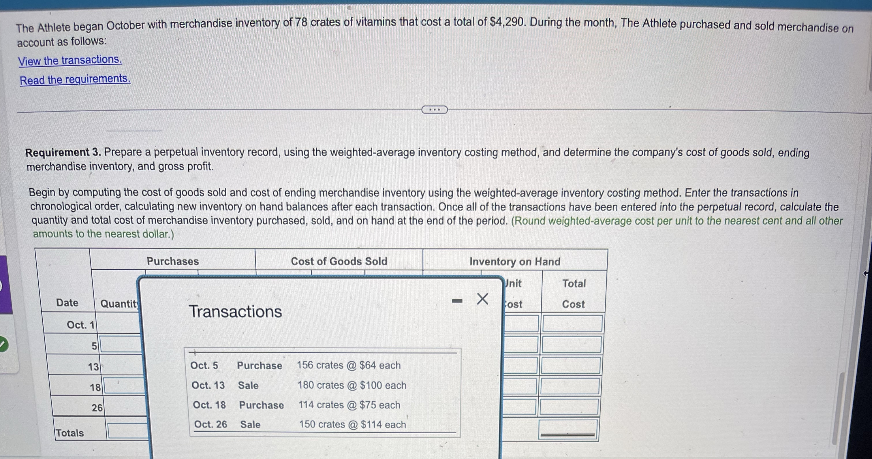 [Solved]: The Athlete began October with merchandise invento