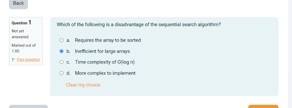 Solved BackQuestion 1Not yet answeredMarked out of 1.00Which | Chegg.com