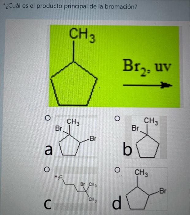 Solved *Identifique el producto para la siguiente reacción | Chegg.com