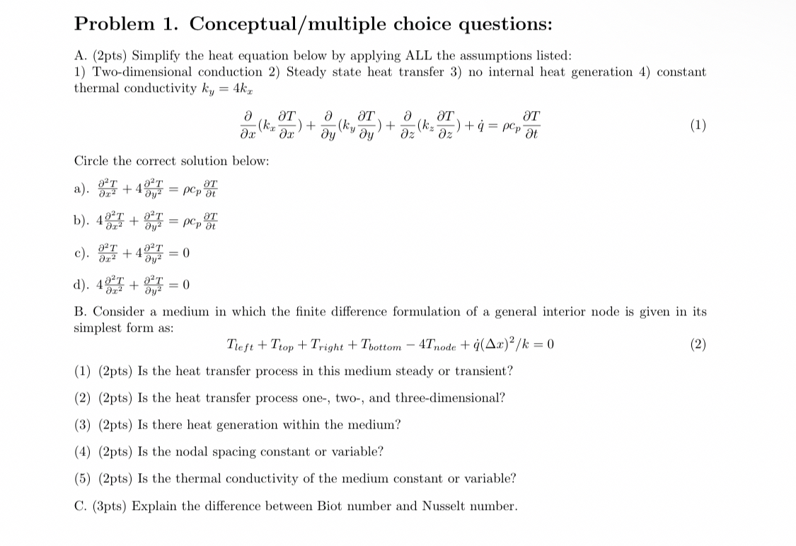 Solved Problem 1. ﻿Conceptual/multiple choice | Chegg.com