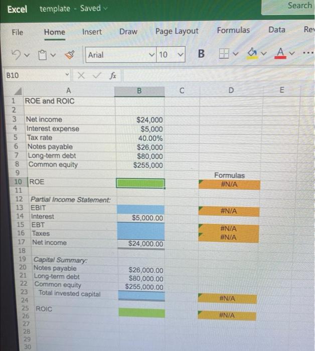 Solved Excel Online Structured Activity: ROE and ROIC Baker | Chegg.com