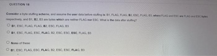 Solved Consider A Byte Stuffing Scheme And Assume The User