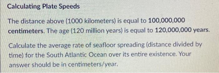 Solved Calculating Plate Speeds The distance above (1000 | Chegg.com