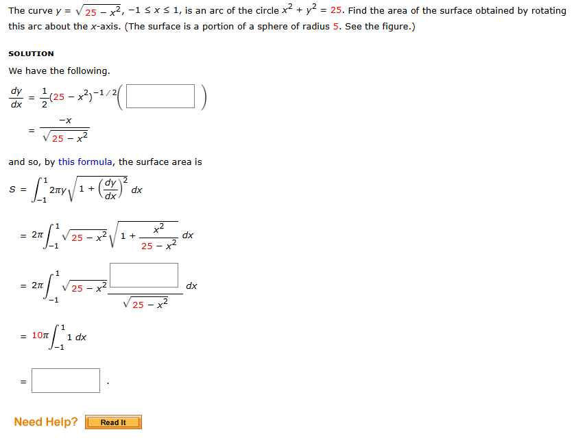 Solved All blanks please. The curve y=25-x22,-1≤x≤1, is an | Chegg.com