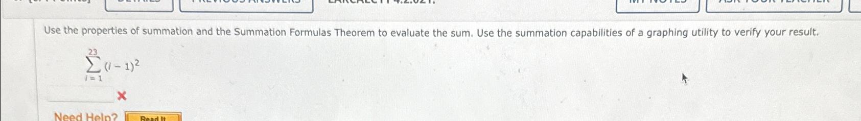 Solved Use the properties of summation and the Summation | Chegg.com