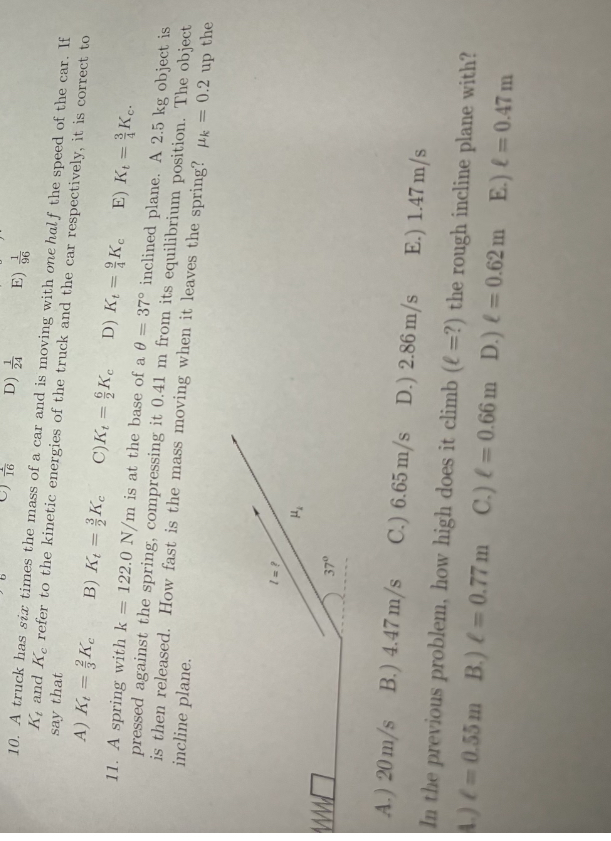 Solved A truck has six times the mass of a car and is moving | Chegg.com