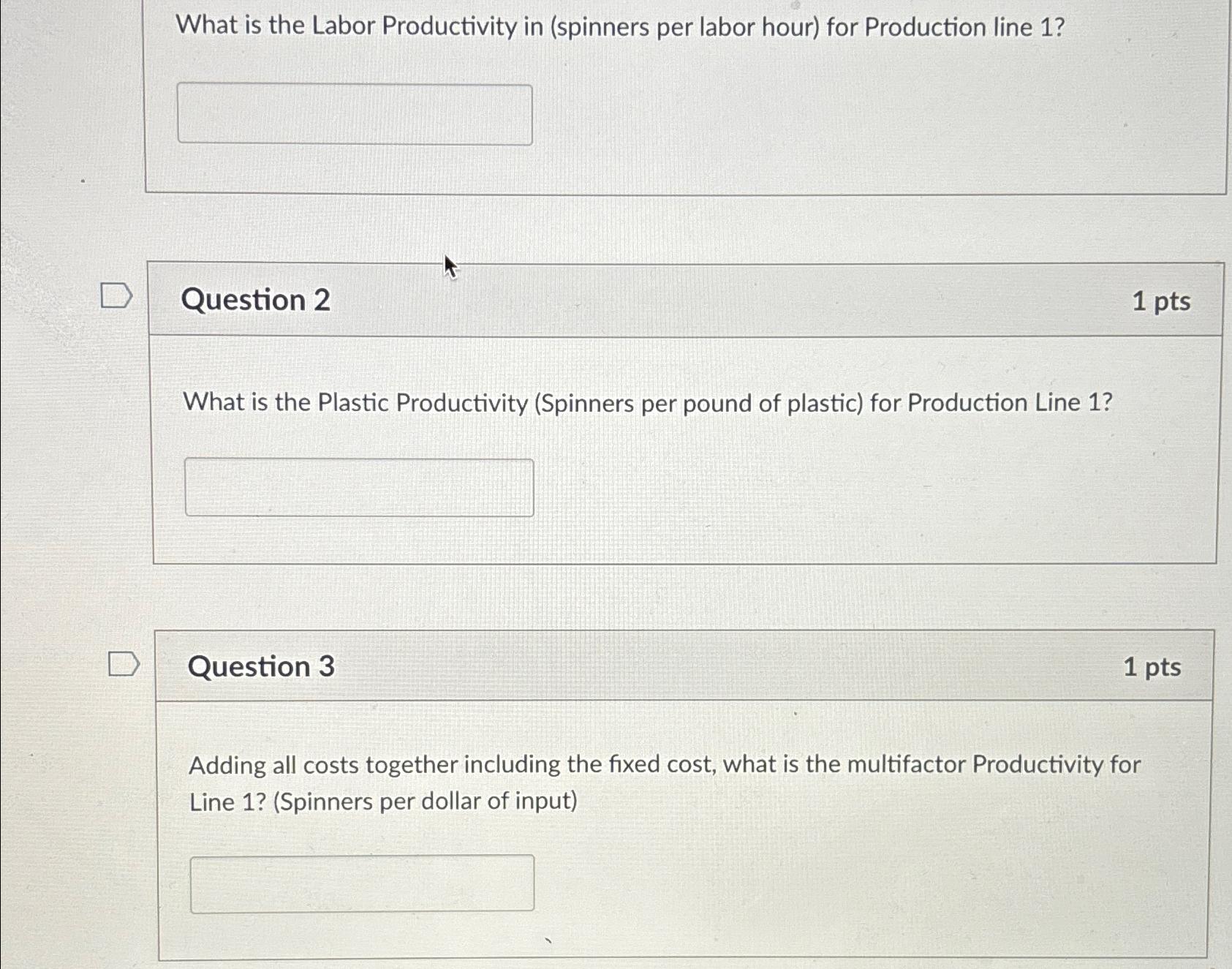 Solved What is the Labor Productivity in (spinners per labor | Chegg.com