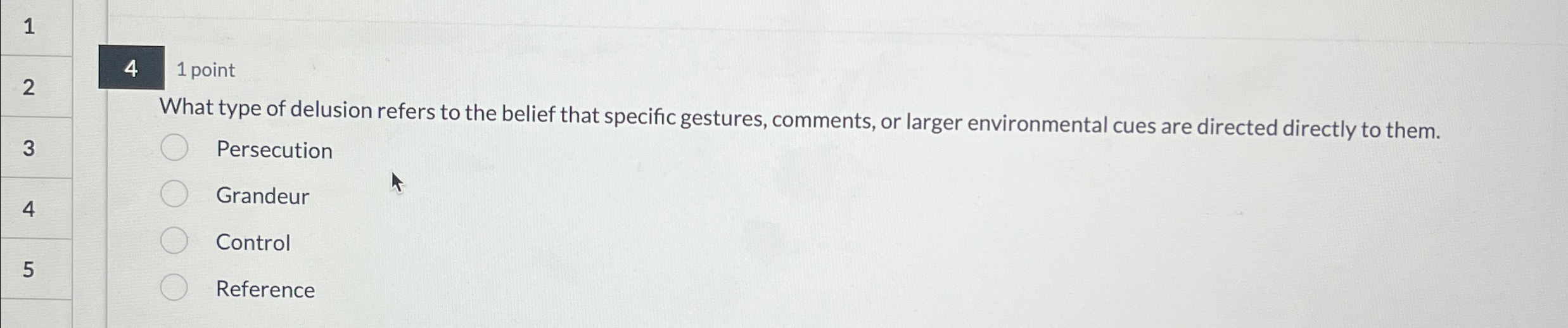 Solved 41 ﻿pointWhat type of delusion refers to the belief | Chegg.com