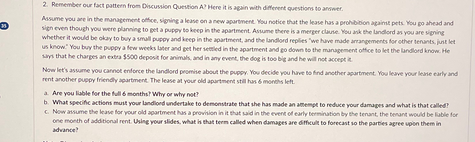 Solved Remember our fact pattern from Discussion Question A? | Chegg.com