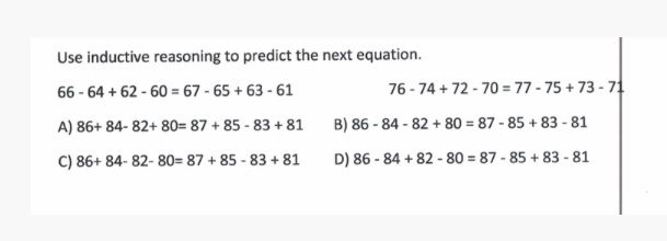 Solved Use inductive reasoning to predict the next equation. | Chegg.com