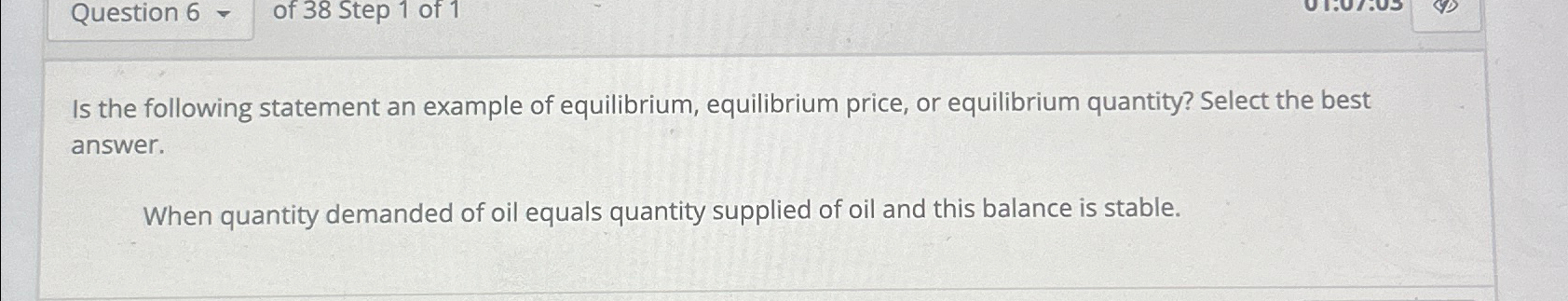 Solved Is the following statement an example of equilibrium, | Chegg.com