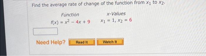 Solved Find the average rate of change of the function from | Chegg.com